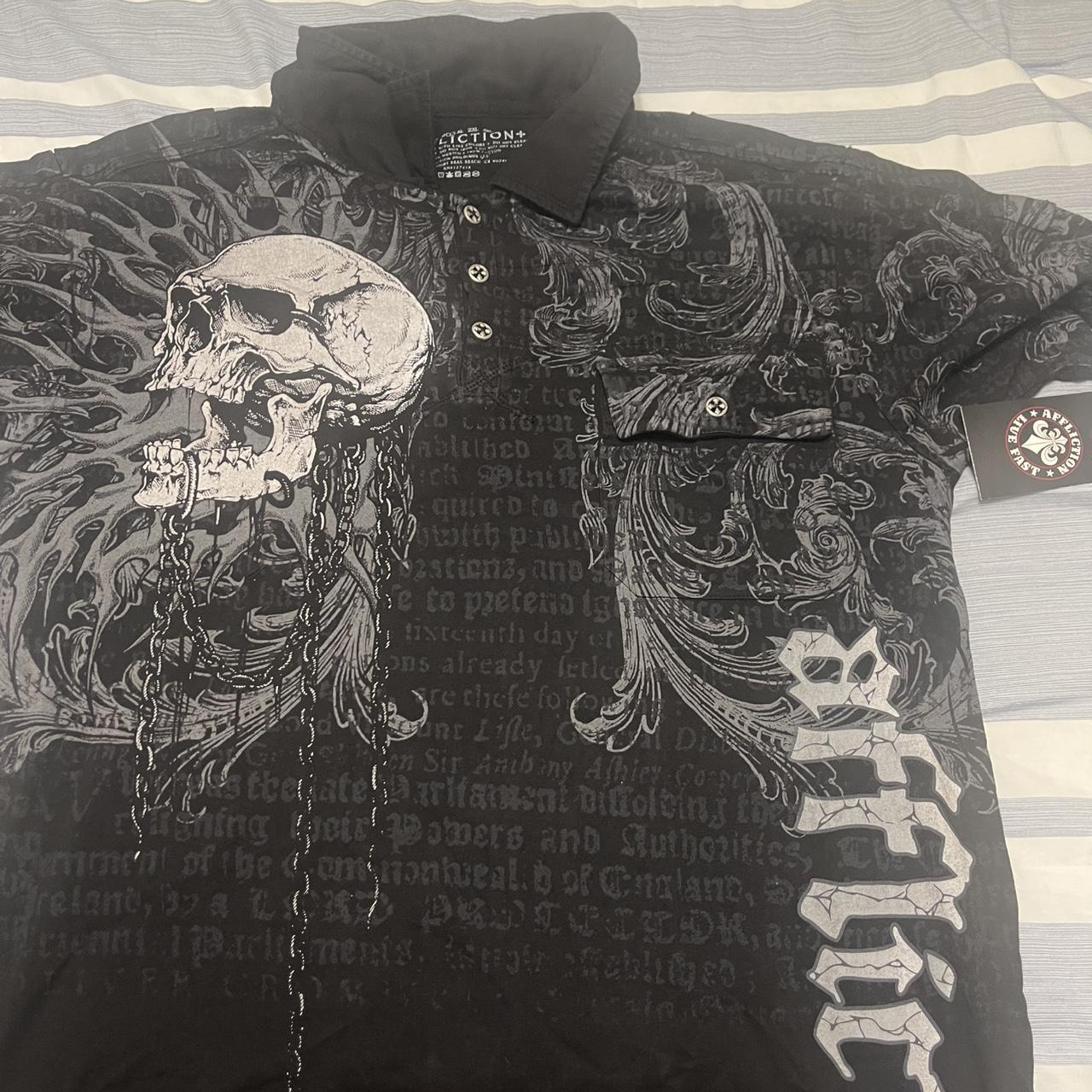 Affliction skull polo shirt #y2k | Depop
