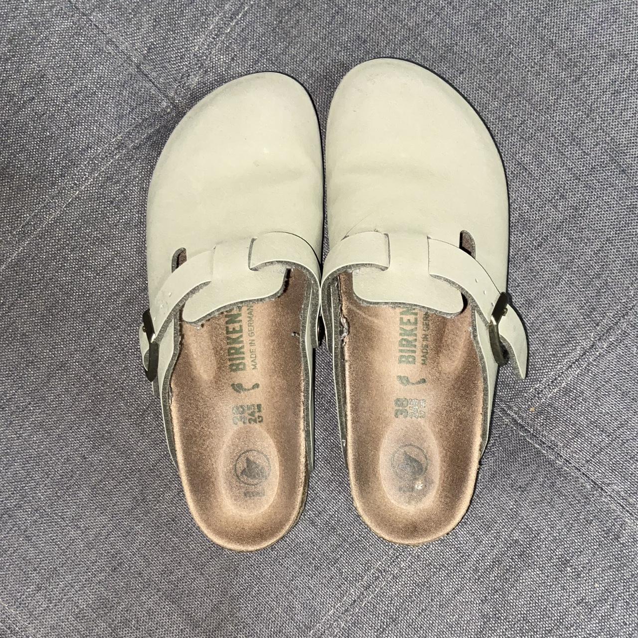 Green birks pretty much new worn twice #birkenstock... - Depop