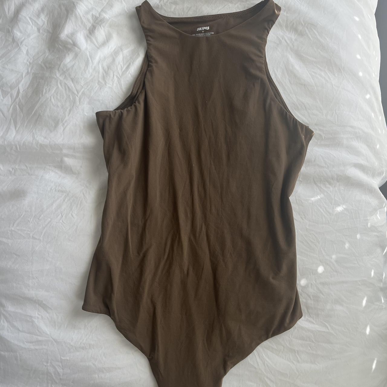 SKIMS FITS EVERYBODY HIGH NECK BODYSUIT OXIDE - Depop