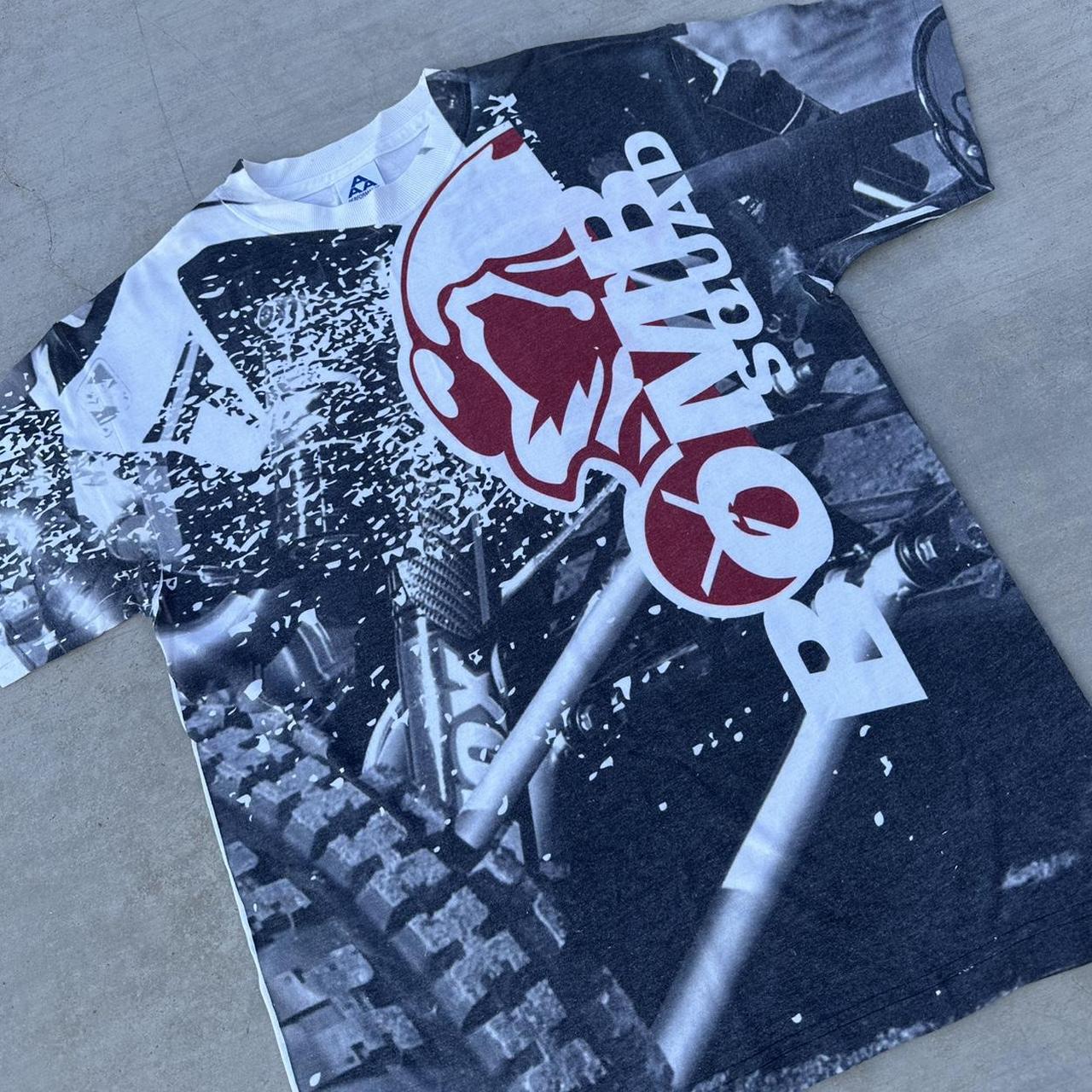 y2k early 2000s fox bomb squad all-over print... | Depop