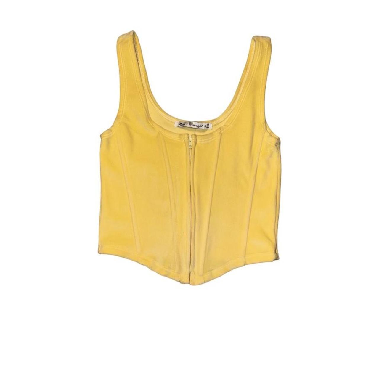 Roma concepts Yellow structured corset crop top... - Depop