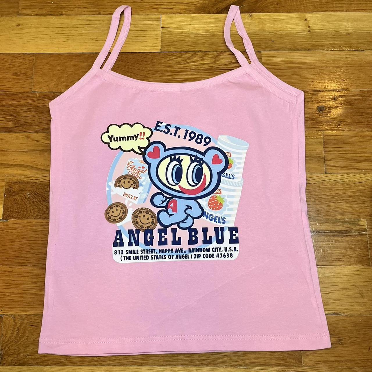 ♡Angel blue tank♡ ────୨ৎ──── 🍭Handmade by me 🍡size:... - Depop