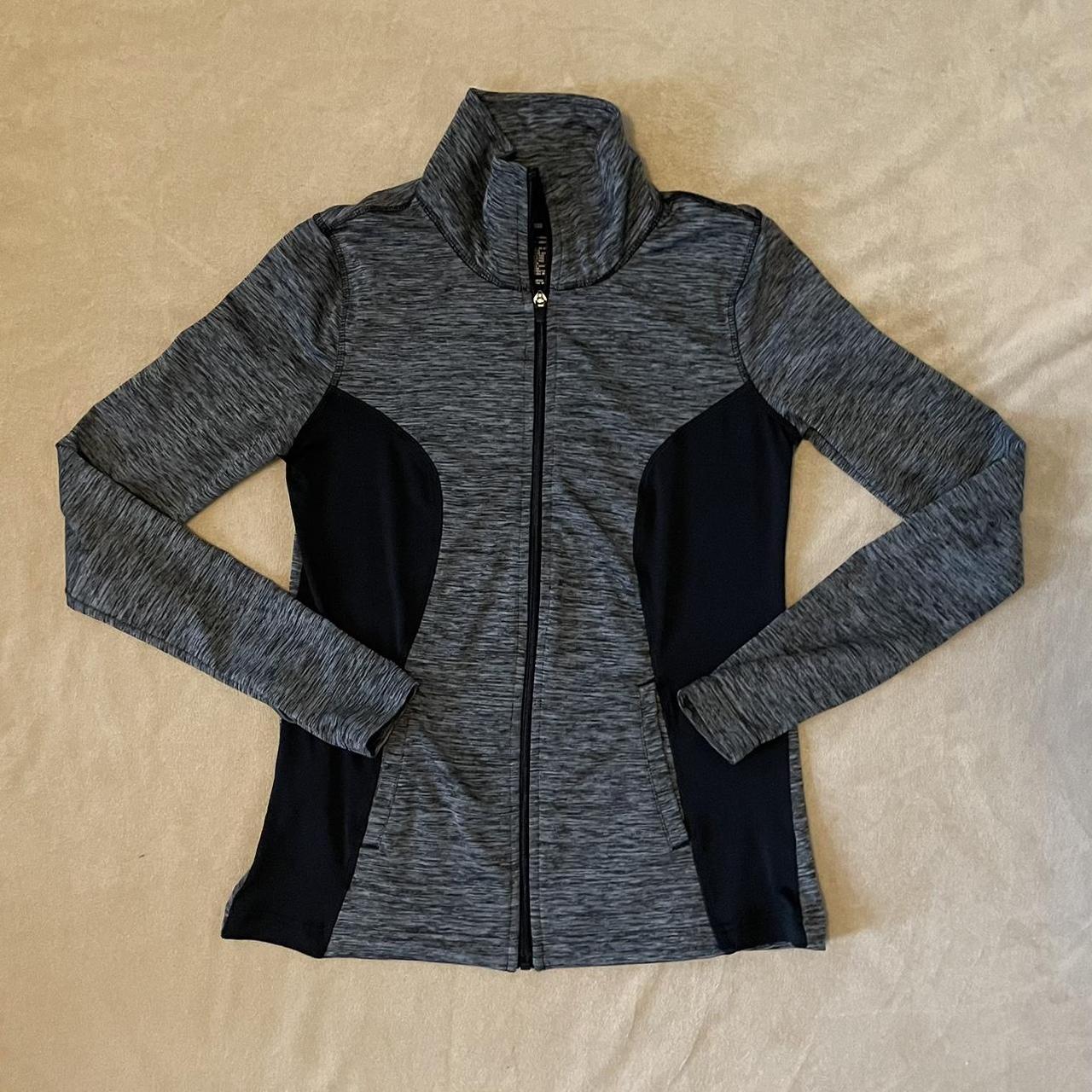 danskin now black and dark gray workout zipup ★... - Depop