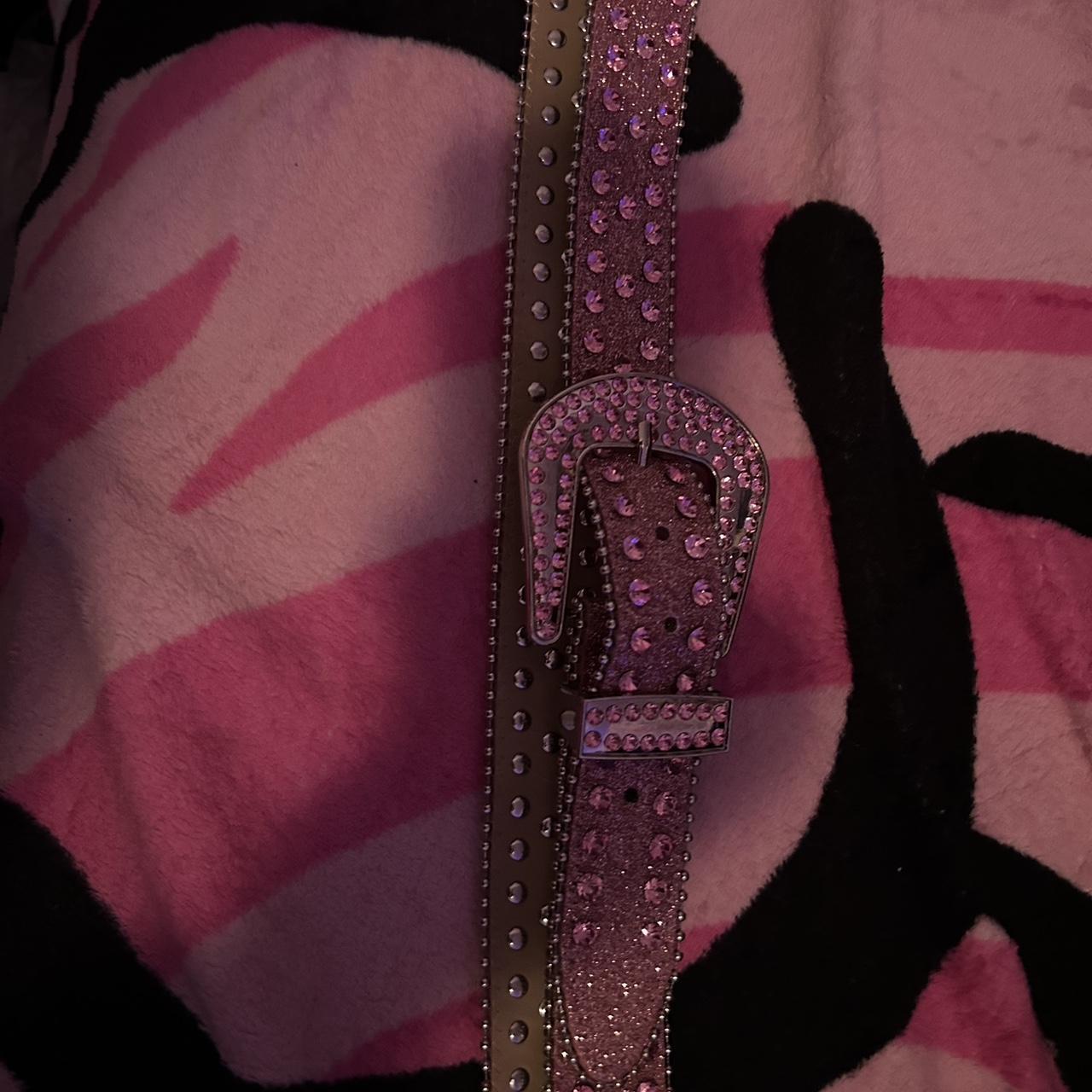 Y2k Pink Bling Rhinestone Belt from hottopic,want... - Depop