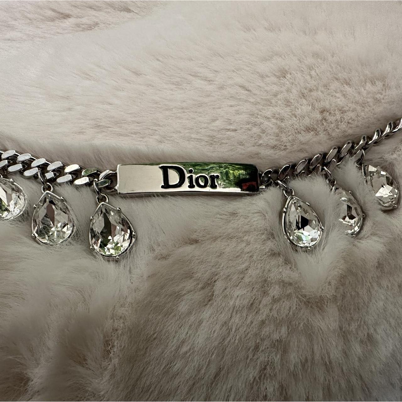Vintage Dior silver crystal choker necklace. Has 6... - Depop
