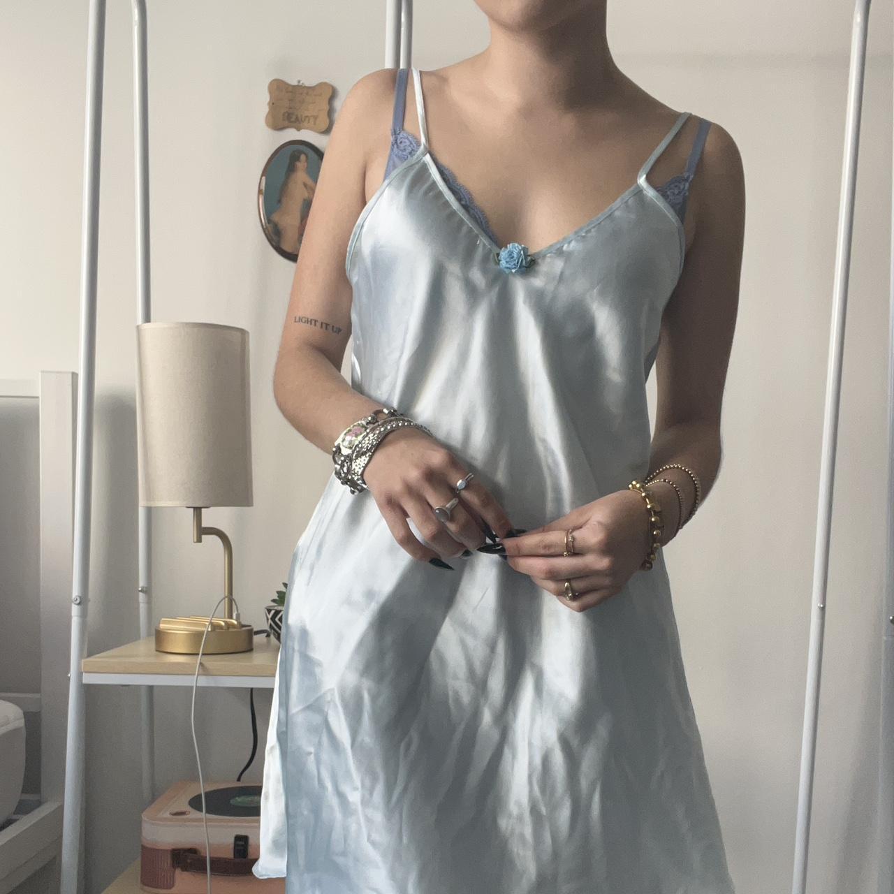 True vintage baby blue slip that will make you feel... | Depop