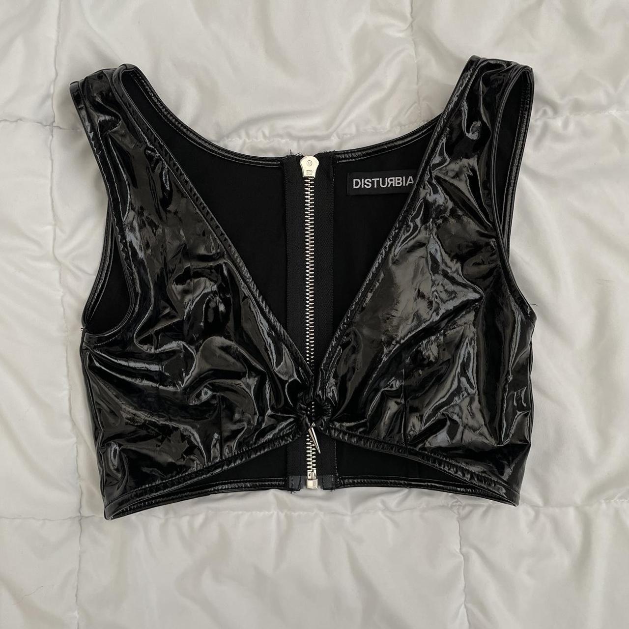 Disturbia Hellbound Vinyl Crop Top Size 4 - Depop