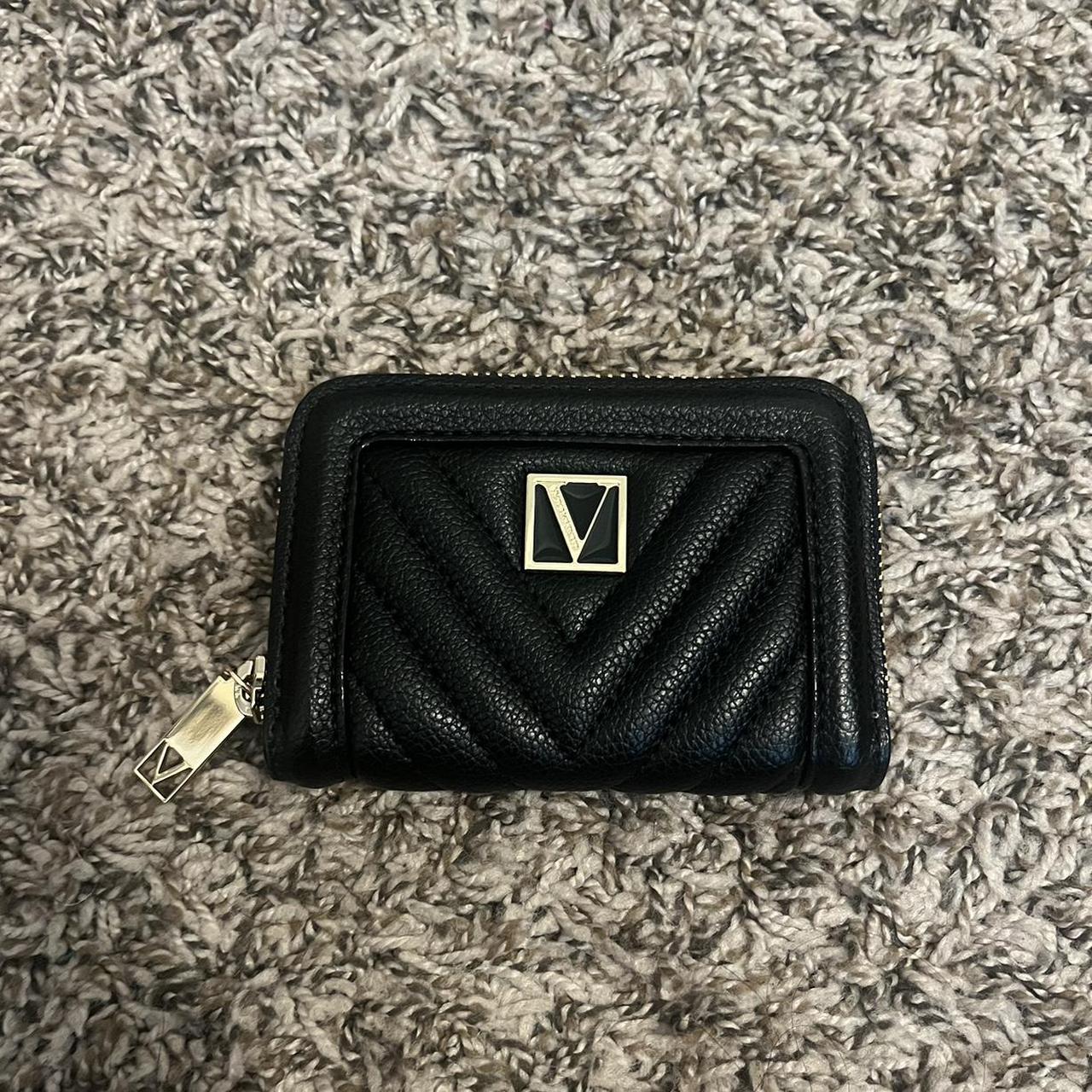 Victoria's Secret Women's Black and Gold Wallet-purses | Depop