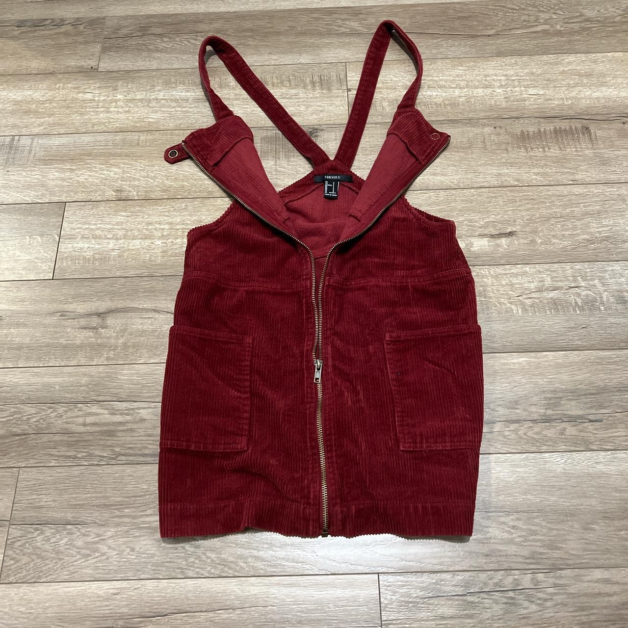 Dark red velvet overalls Size S Send offers - Depop