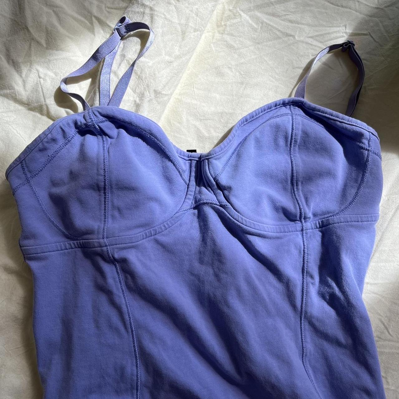 Stretchy lilac periwinkle corset style tank top with... - Depop