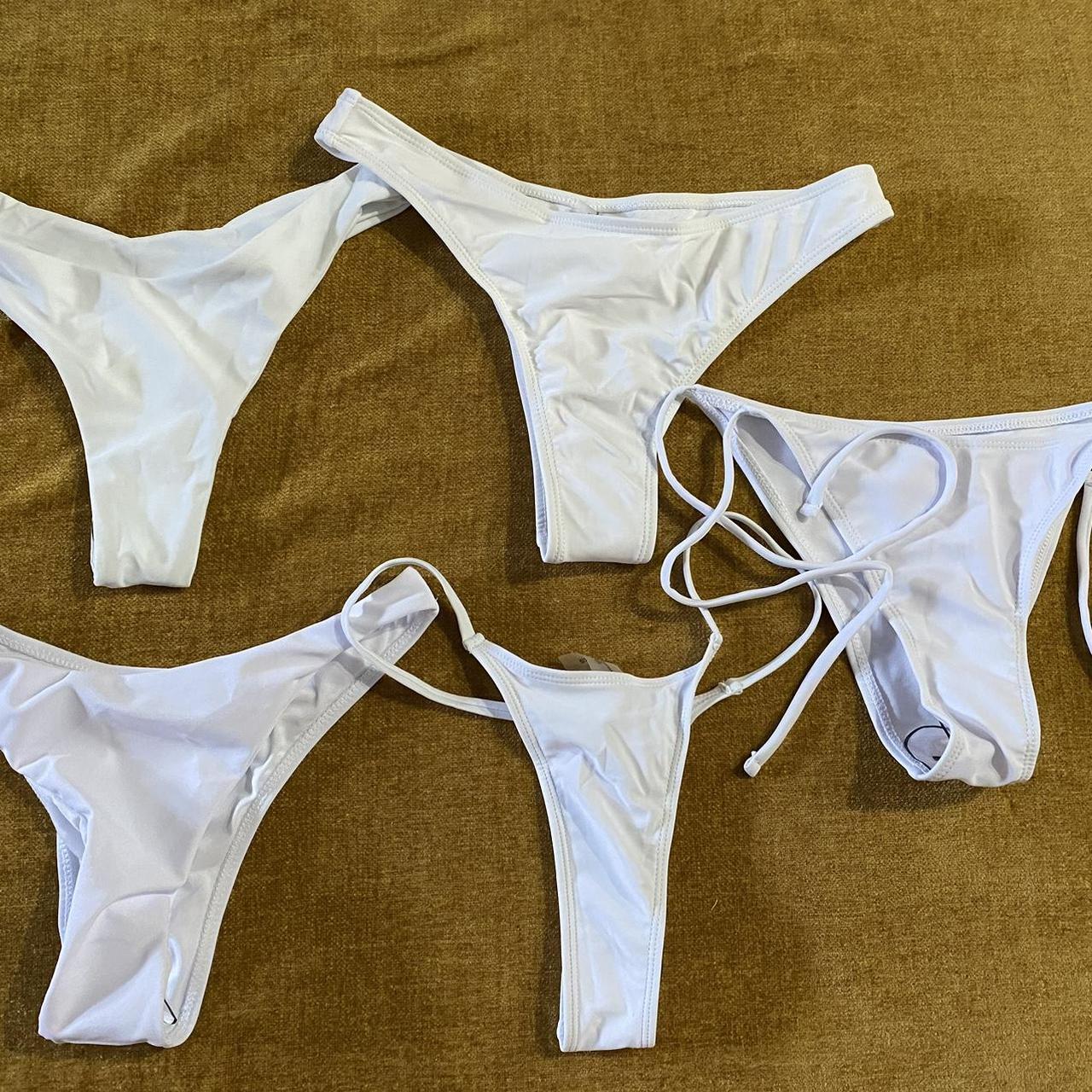White Bikini Bottoms x 5 Size XS Brand New - Depop