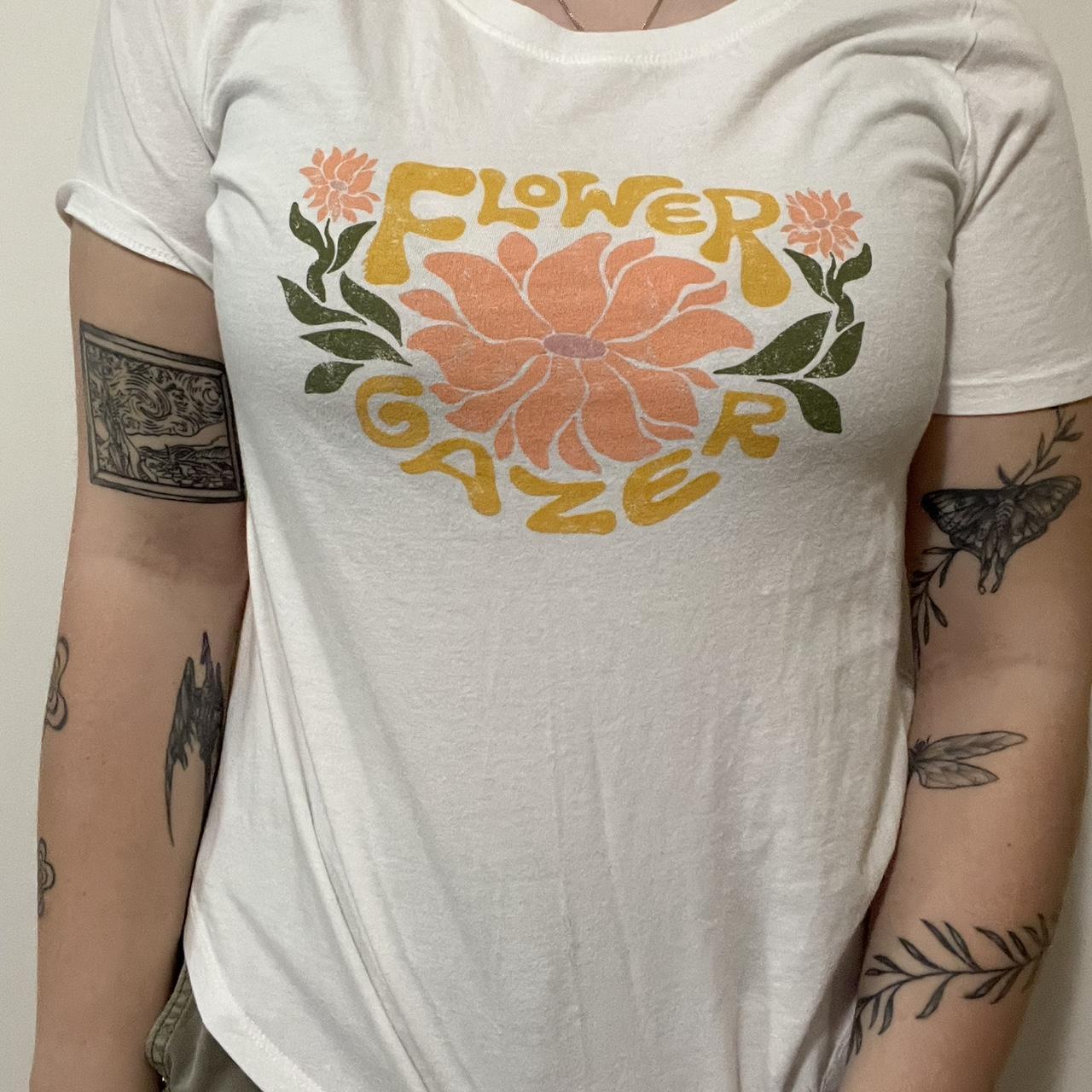 🌸 Anthropologie Flower Gazer Top 🌸 White... - Depop