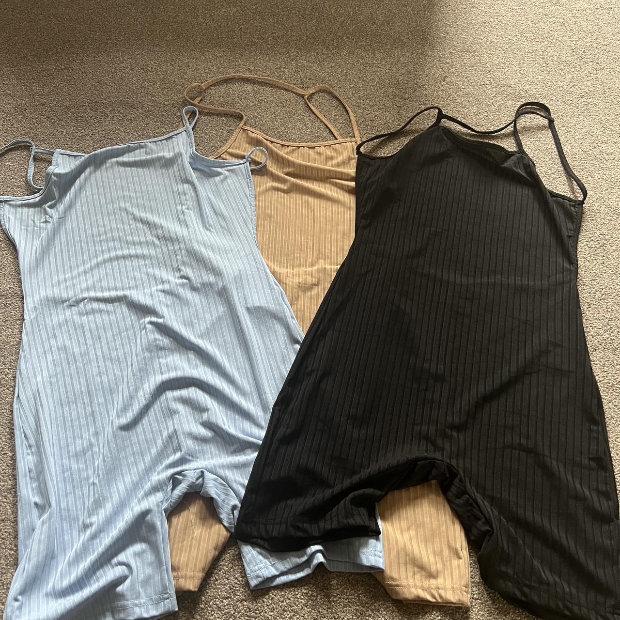 Light blue, tan & black playsuits. Women’s large.... - Depop