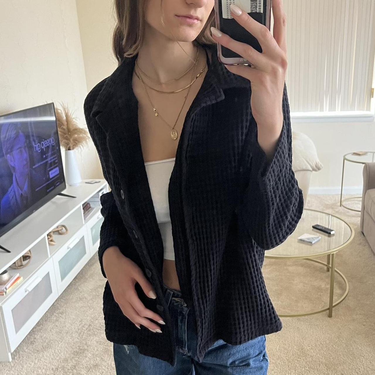 Navy Blue Jacket / Shirt - perfect throw-over for a... - Depop