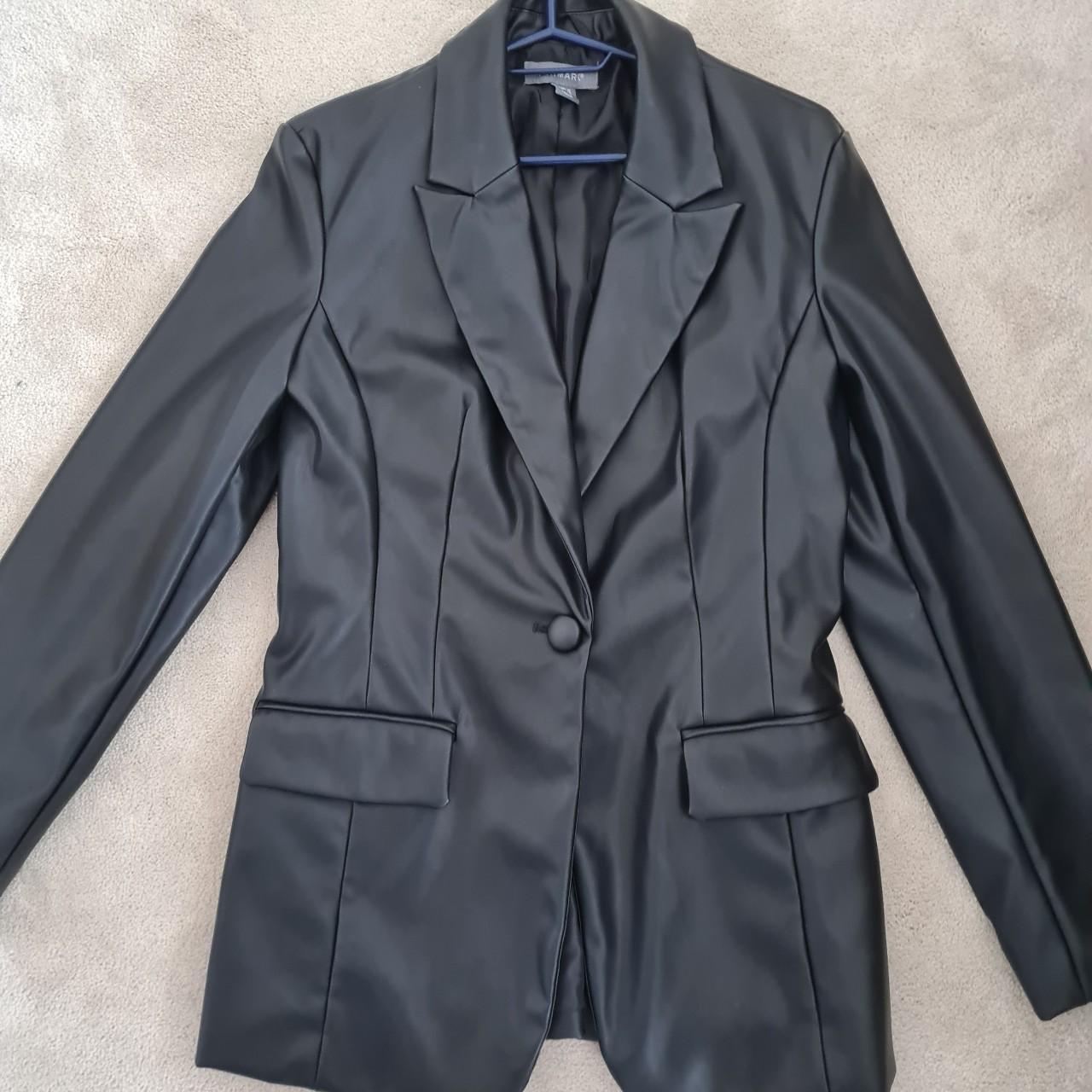 primark faux leather jacket - only worn once for a... - Depop