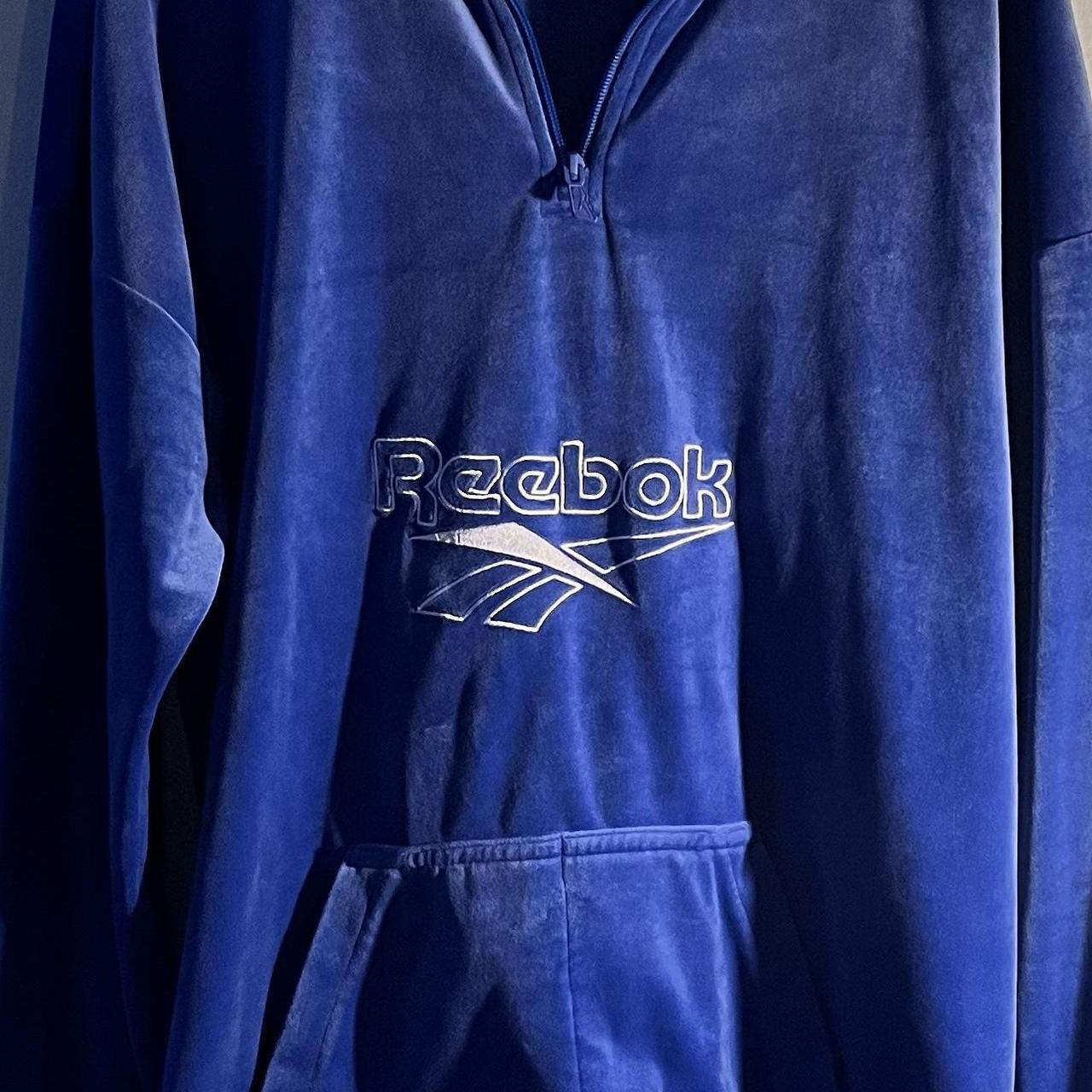 Lavender Vintage Velvet Reebok Pull over ( what a... - Depop