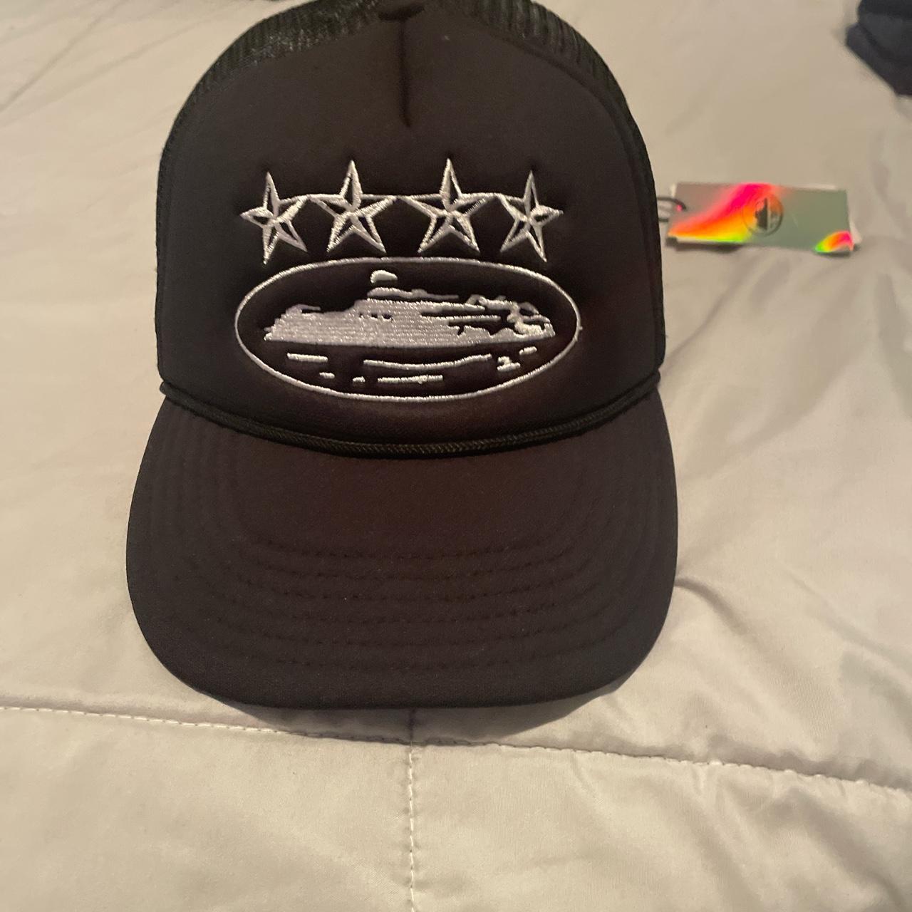 Lightly worn black corteiz 5 star trucker hat - Depop