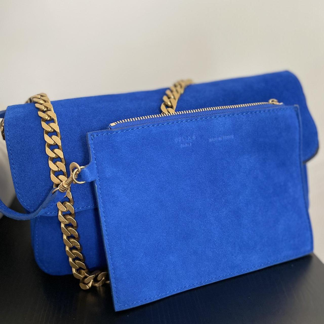 Celine suede tote with suede pouch, from the Phoebe... - Depop