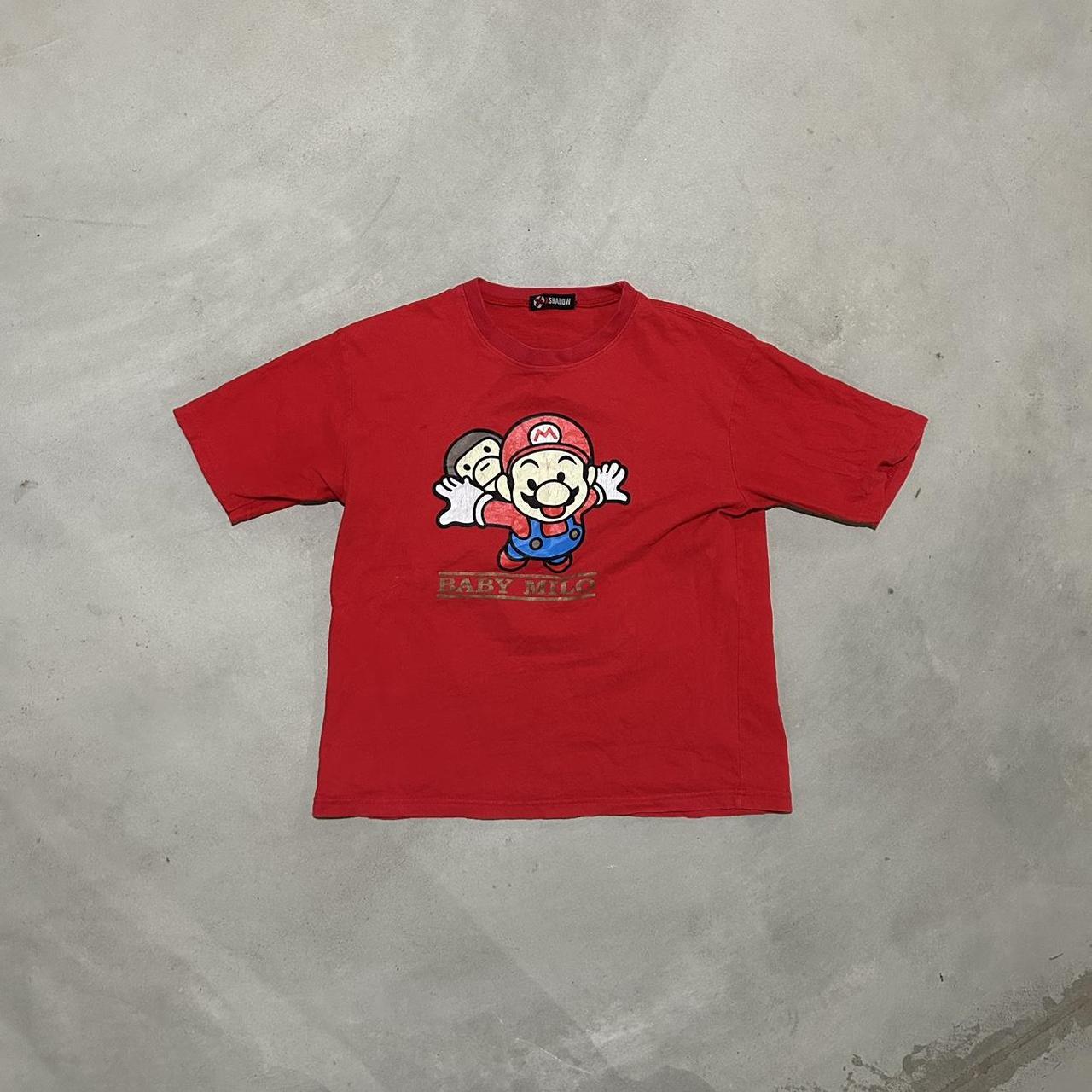 Red Baby Milo Bape Shirt Mario Collaboration SZ-... - Depop