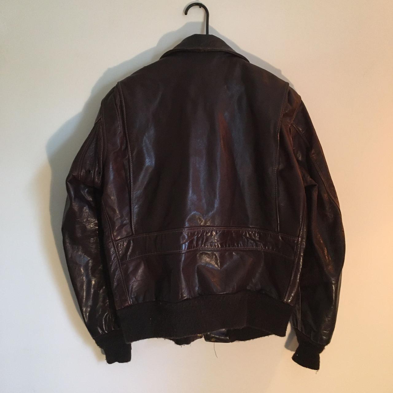 Vintage Leathercraft Process Leather Bomber Jacket -... - Depop