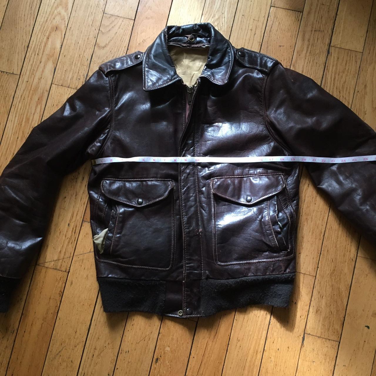Vintage Leathercraft Process Leather Bomber Jacket -... - Depop