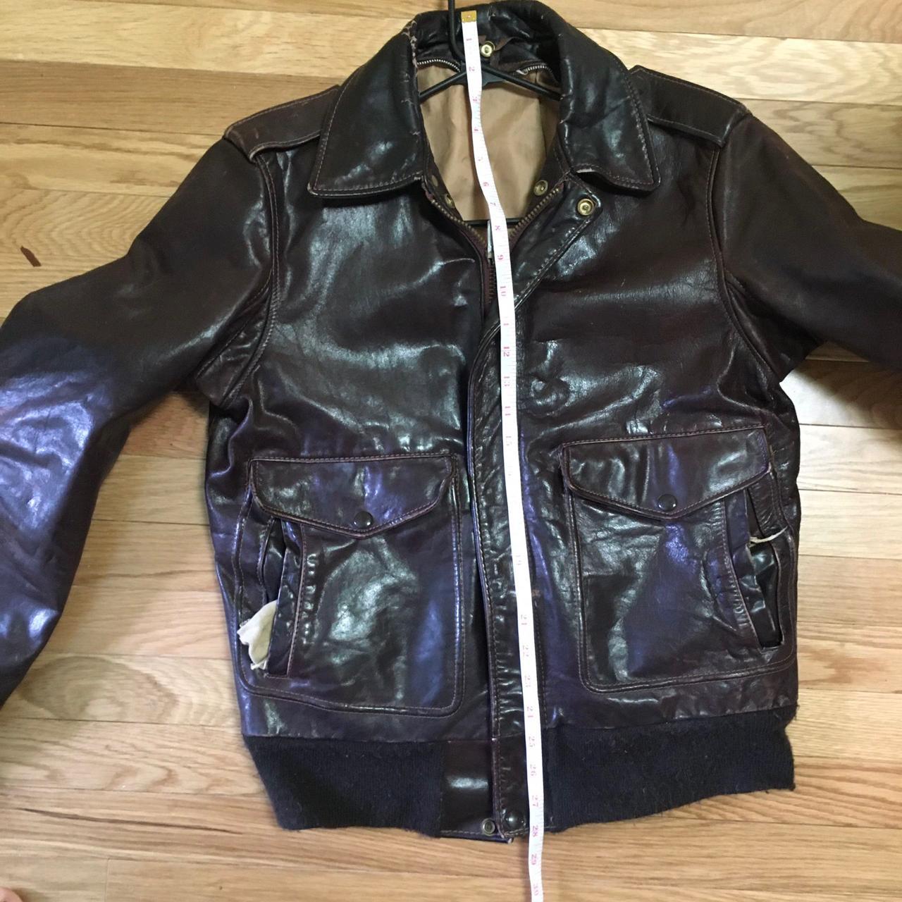Vintage Leathercraft Process Leather Bomber Jacket -... - Depop