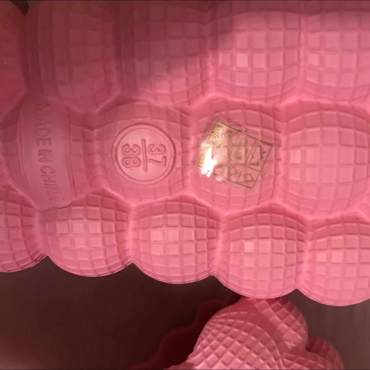 pink bubble slides from shein never worn before - Depop