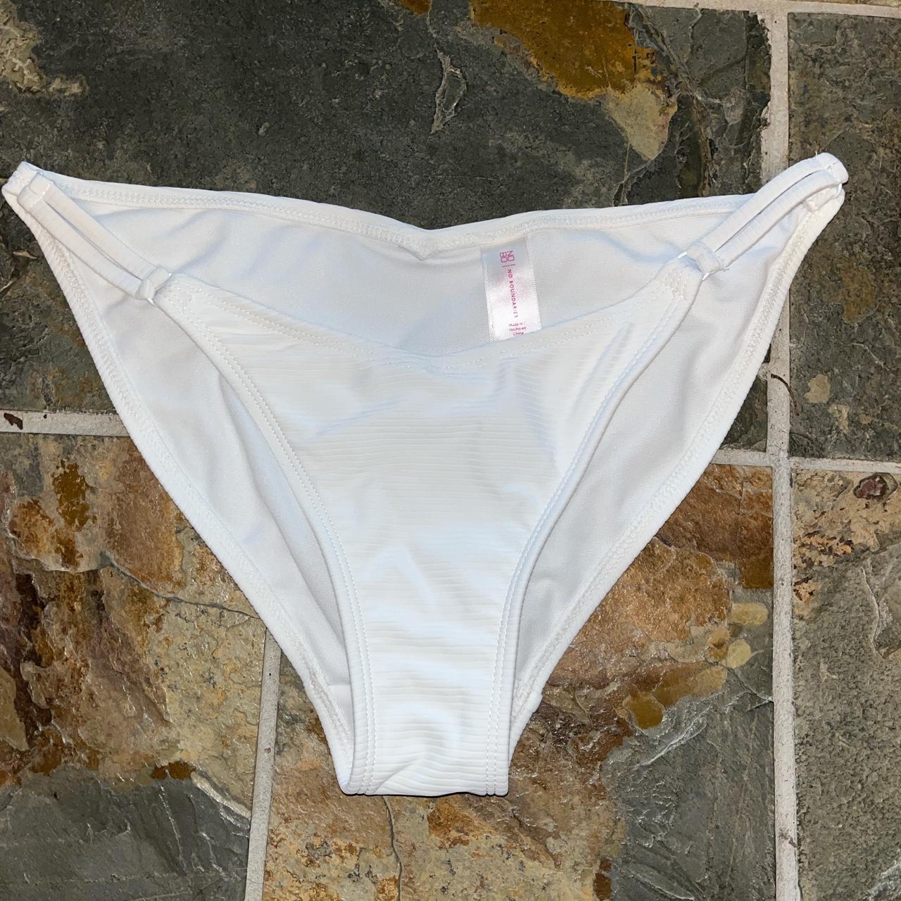 White Bikini Bottoms - Size M - never worn, bought... - Depop