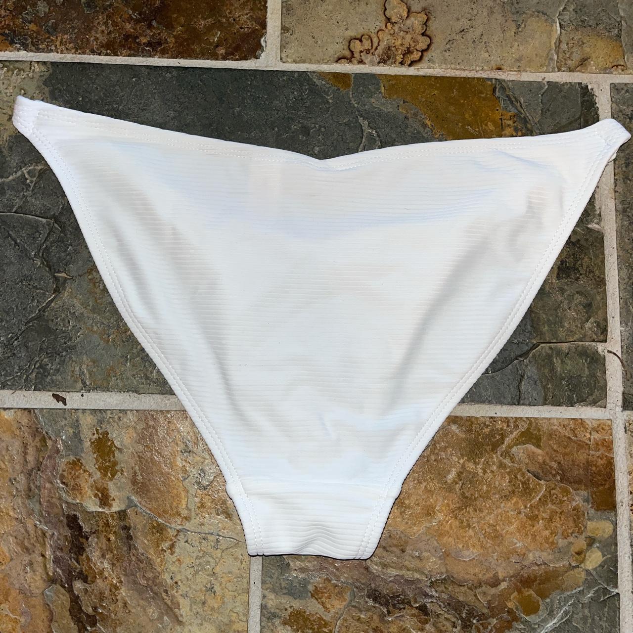 White Bikini Bottoms - Size M - never worn, bought... - Depop