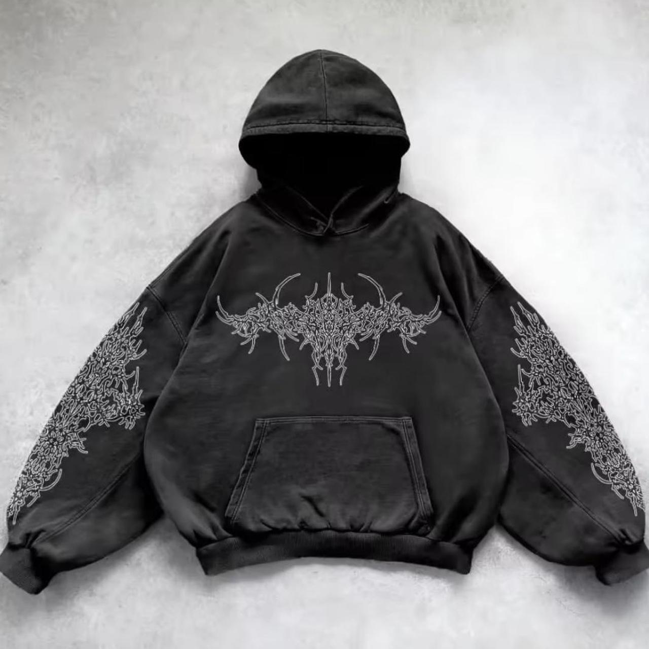 y2k heavyweight neotribalism hoodie MESSAGE TO... - Depop