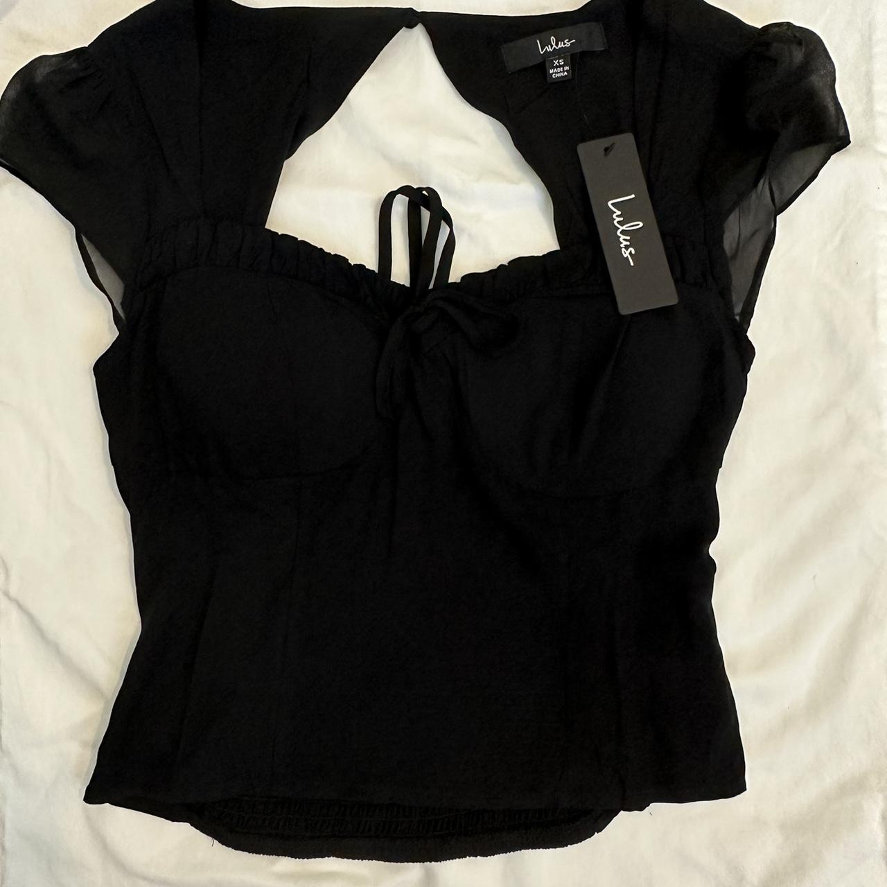 Lulus Women's Black Blouse | Depop