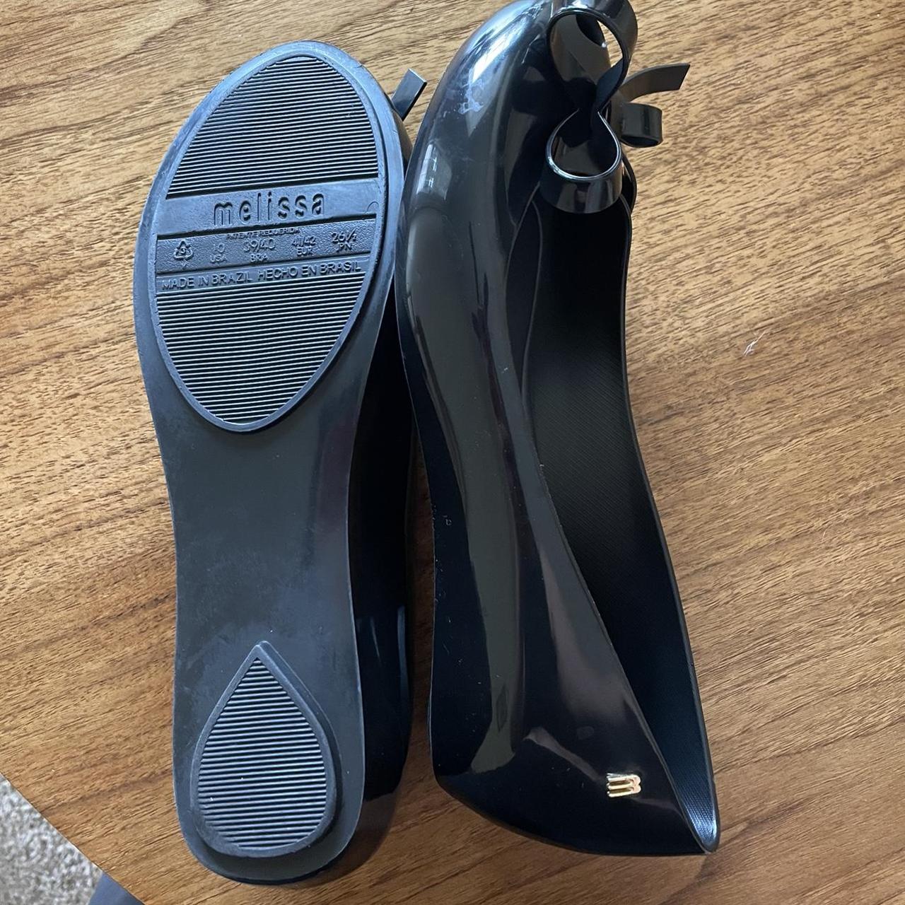 Melissa black bow ballet flats Excellent condition,... - Depop