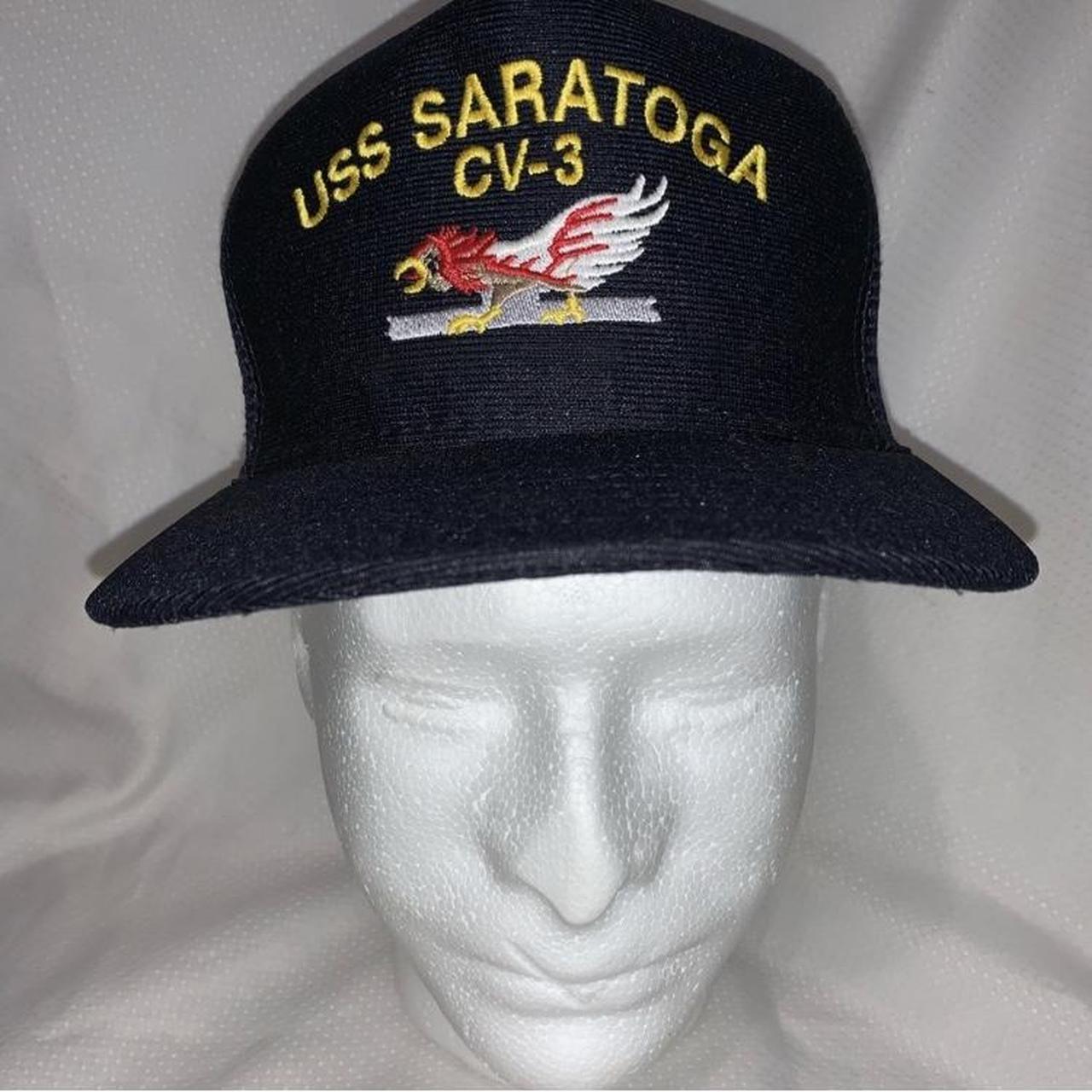 Vintage Eagle Crest USS Saratoga CV-3 SnapBack Hat... - Depop