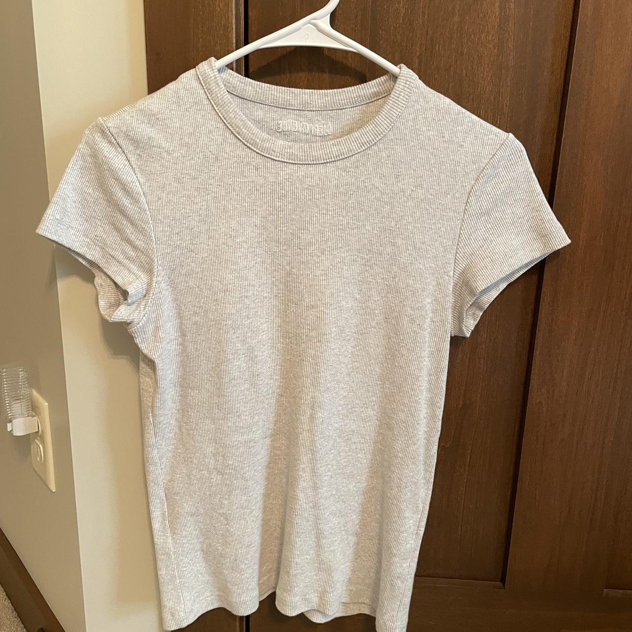 Djerf Avenue ribbed daily grey t shirt Great... - Depop