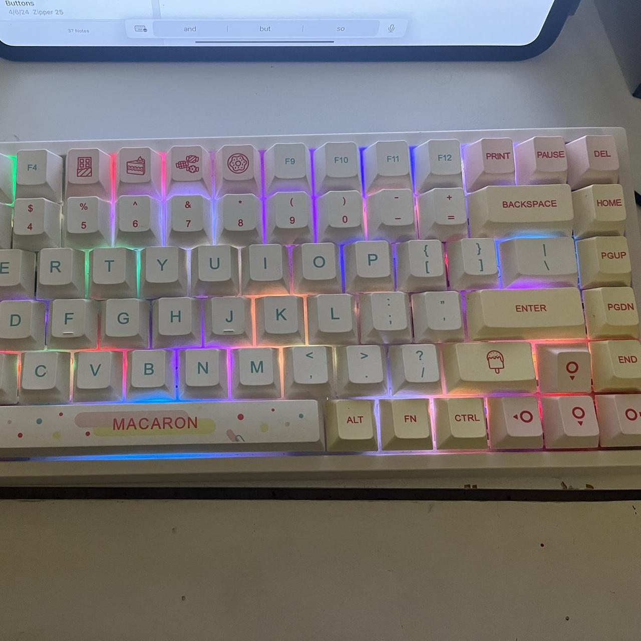 Akko Macaron Keyboard with backlights. Bought for... - Depop