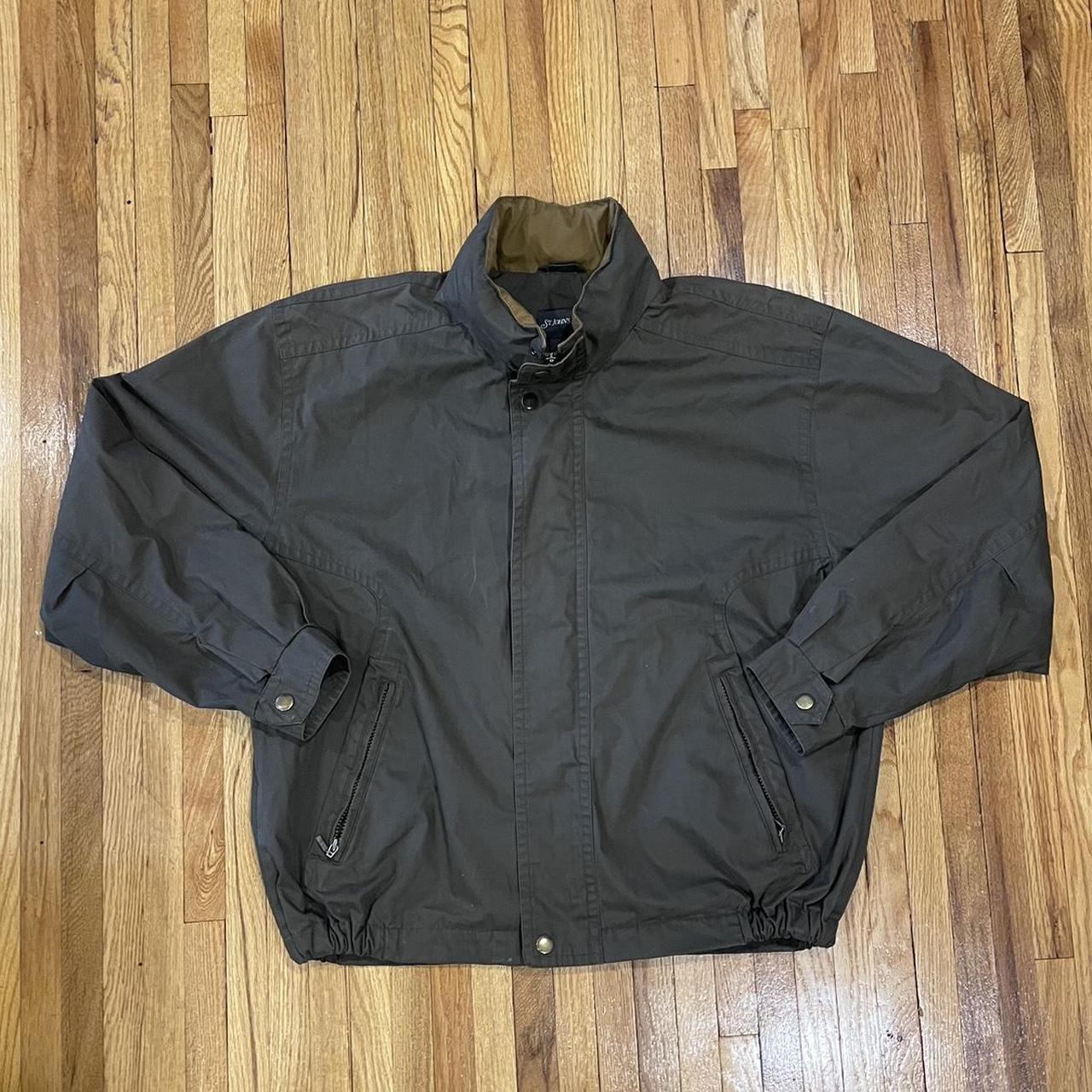 St John’s Bay Jacket Brown Jacket with zipper and... - Depop