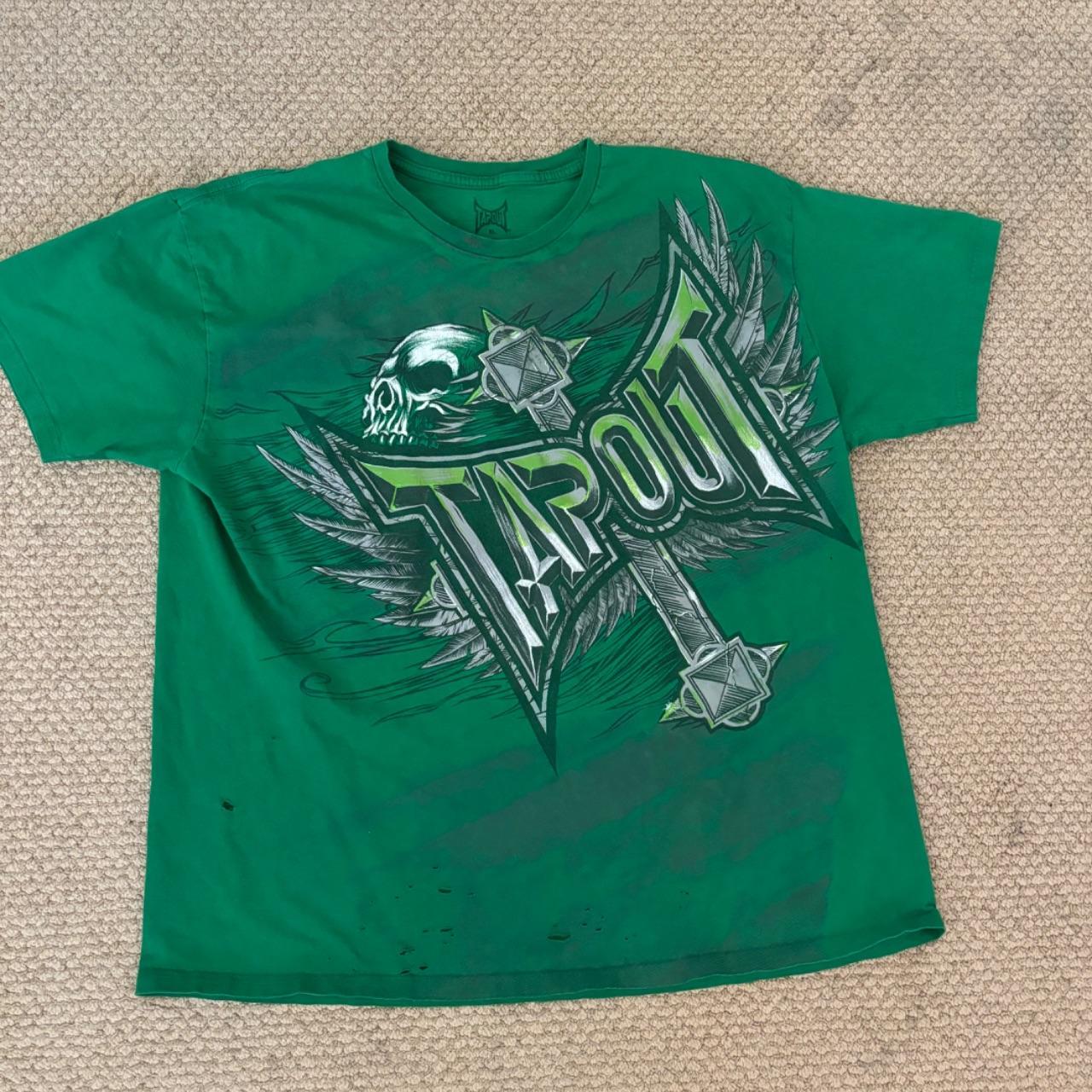Vintage Y2K Tapout Skull cross tshirt XLARGE small... - Depop