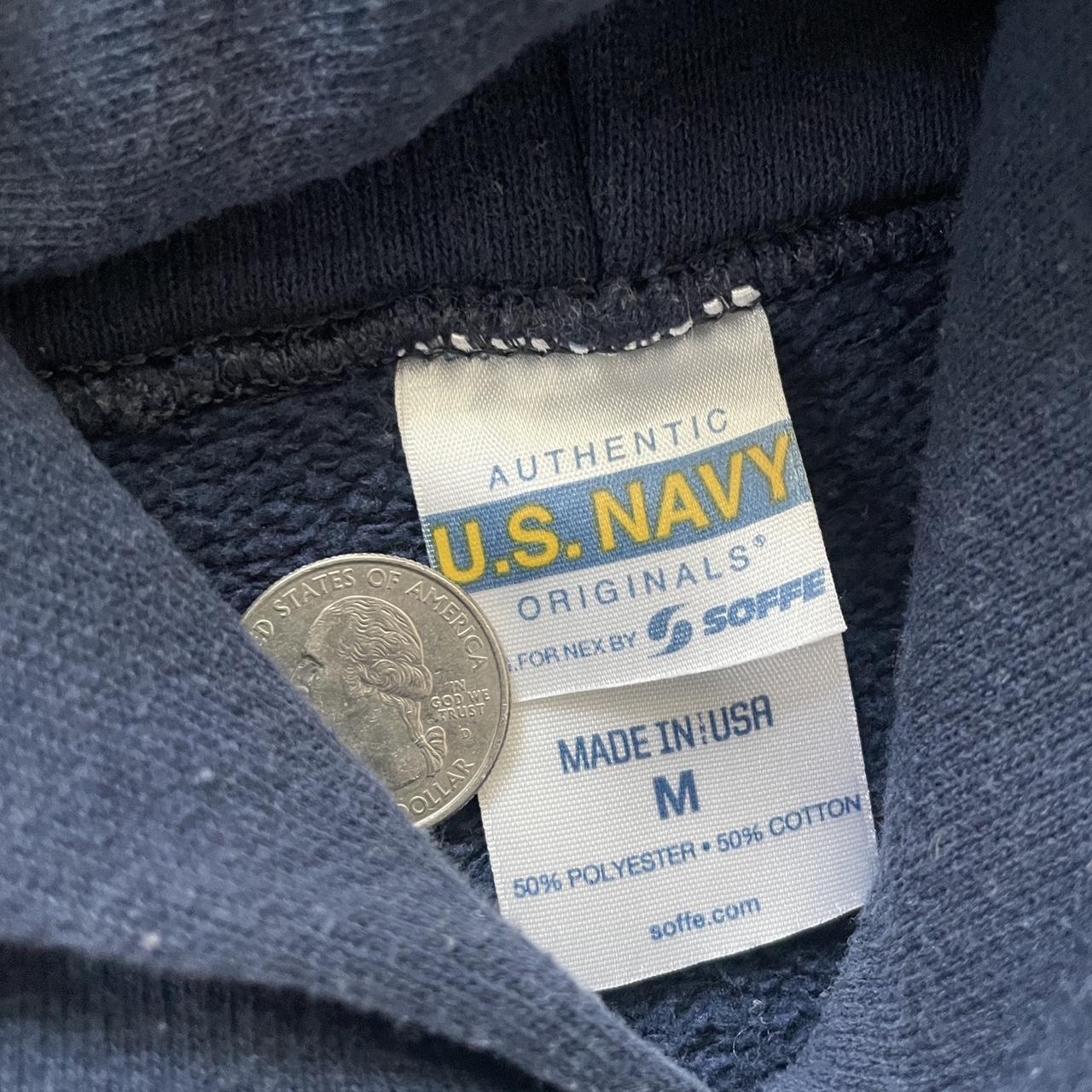 Made In USA Navy Hoodie -no flaws -Soffe tag -size... - Depop