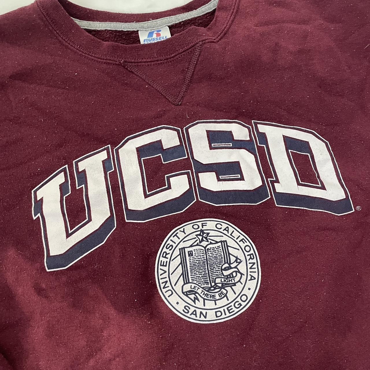 Vintage Russell Athletic UCSD Crewneck -sun... - Depop