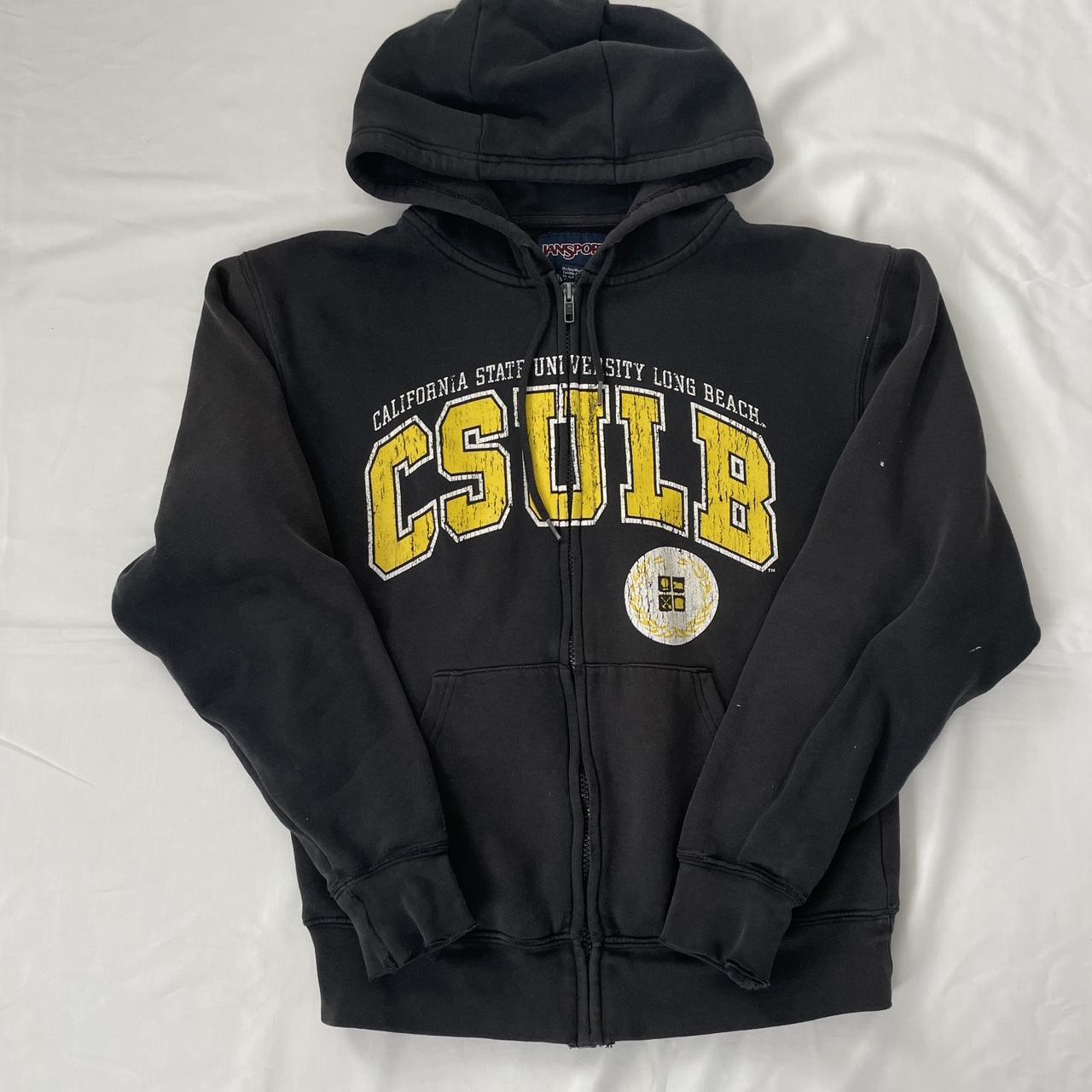 Vintage CSULB Zip Up Hoodie -size S Jansport... - Depop