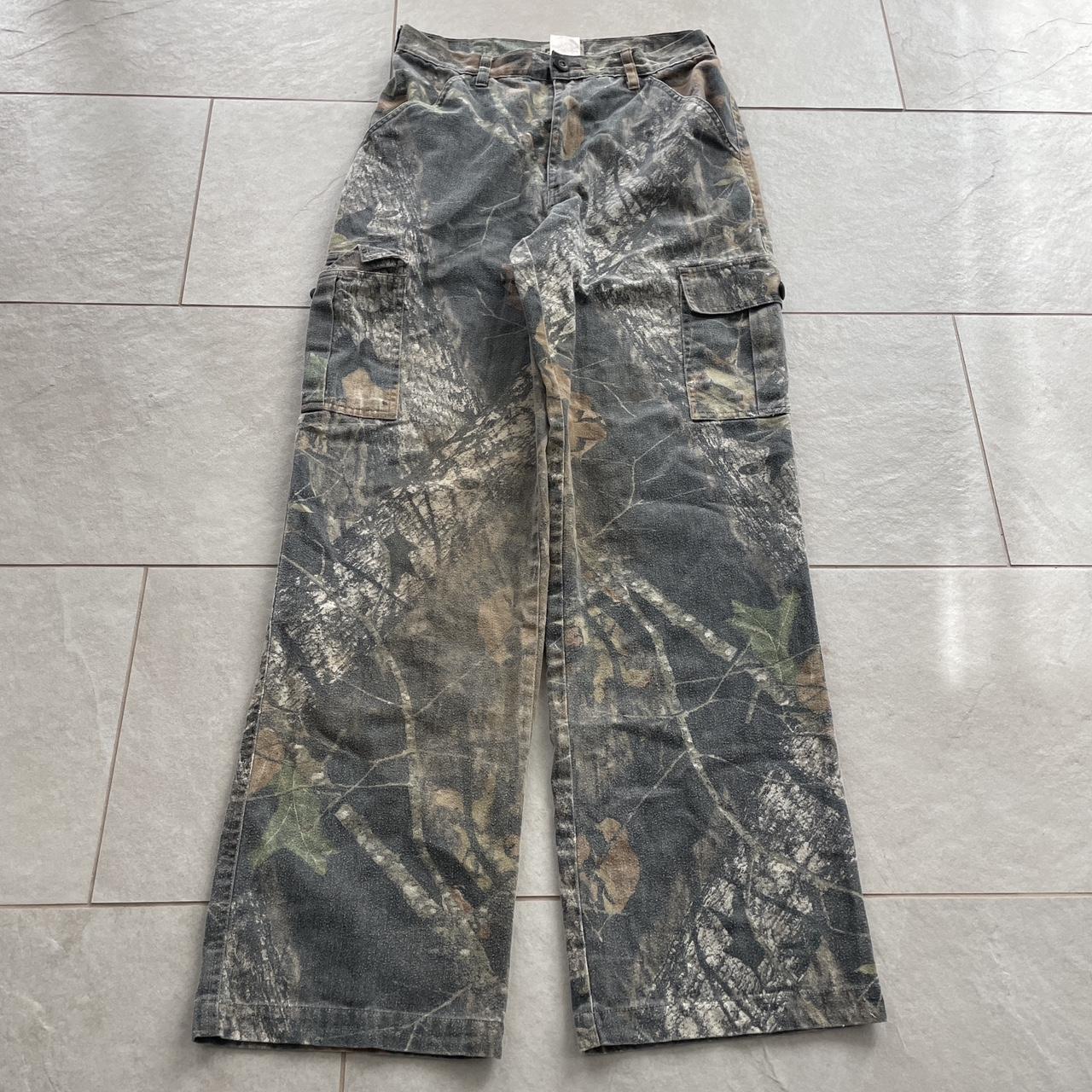 Vintage Y2k Baggy Realtree Camo Cargo Workwear... - Depop