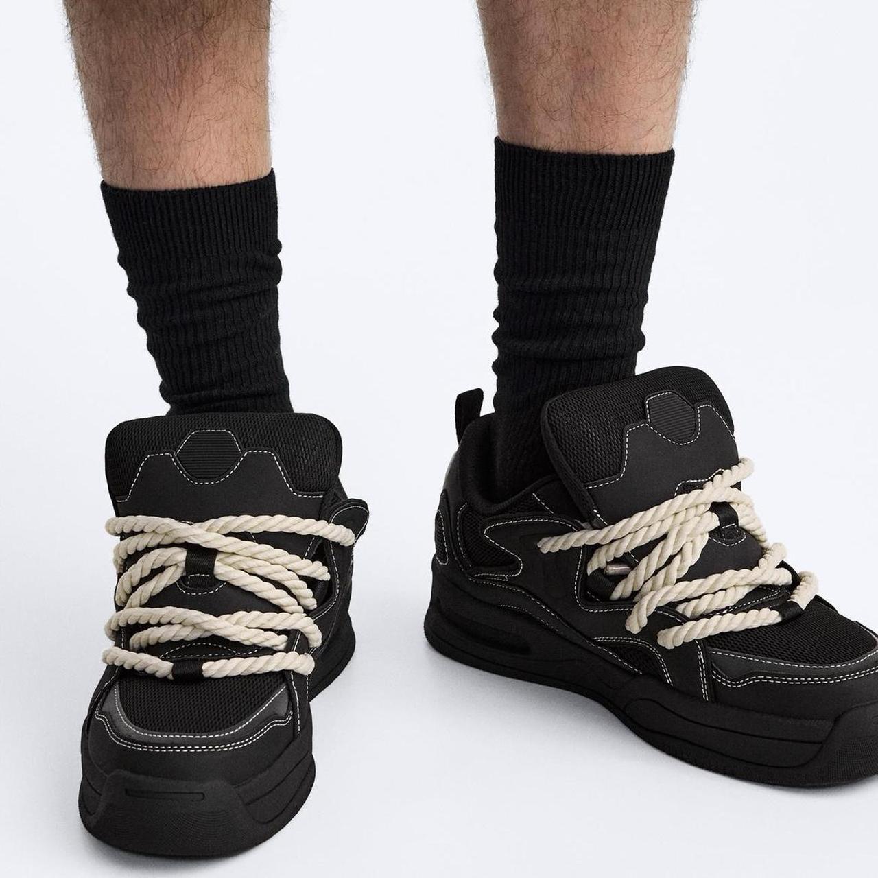 Zara rope detail sneakers (size 6)(40 euro) Never... - Depop