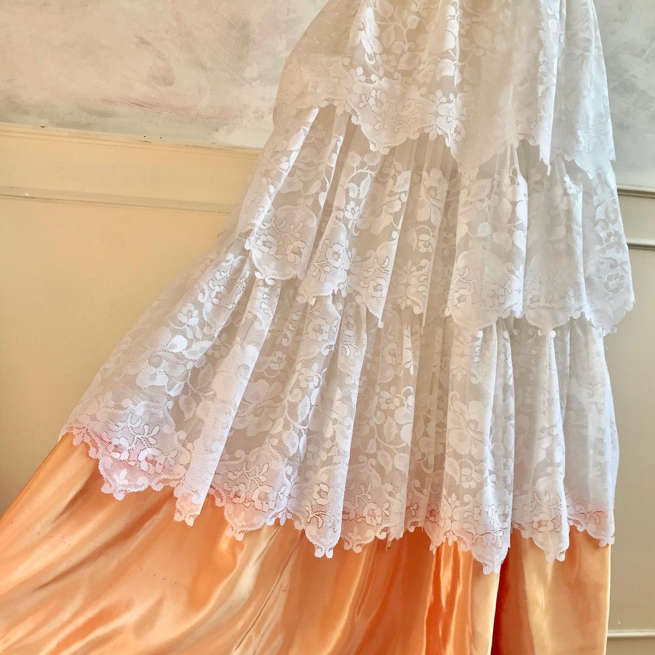 Vintage White Lace Ruffle Victorian Edwardian Maxi... - Depop