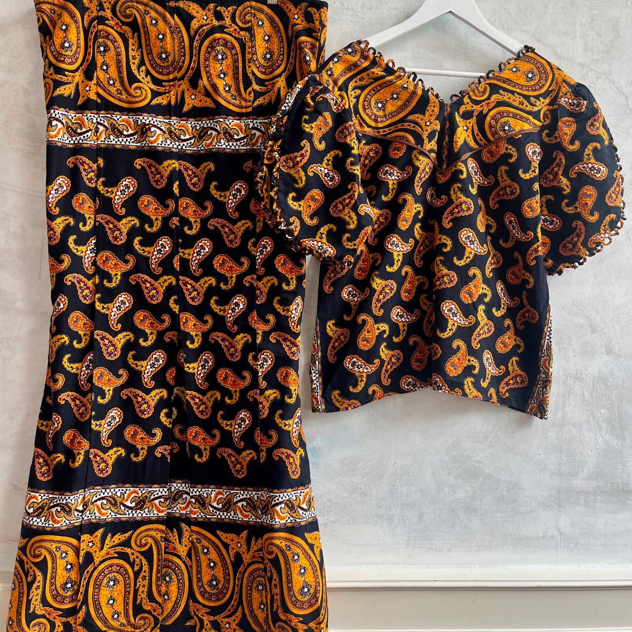 Traditional Nigerian African Dutch Java Orange Top... - Depop
