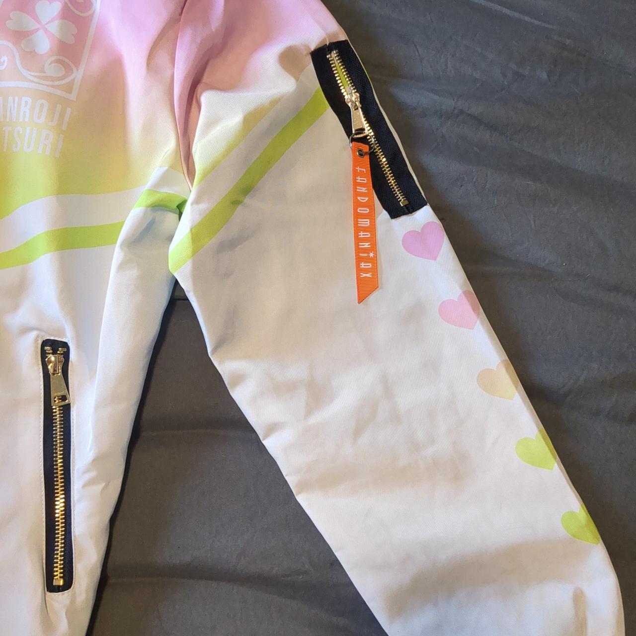 Women's White and Pink Jacket | Depop