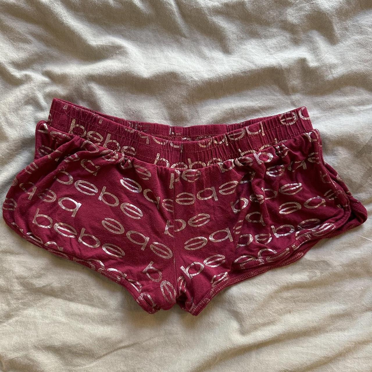 bebe red sleep shorts size small zara skims true... - Depop