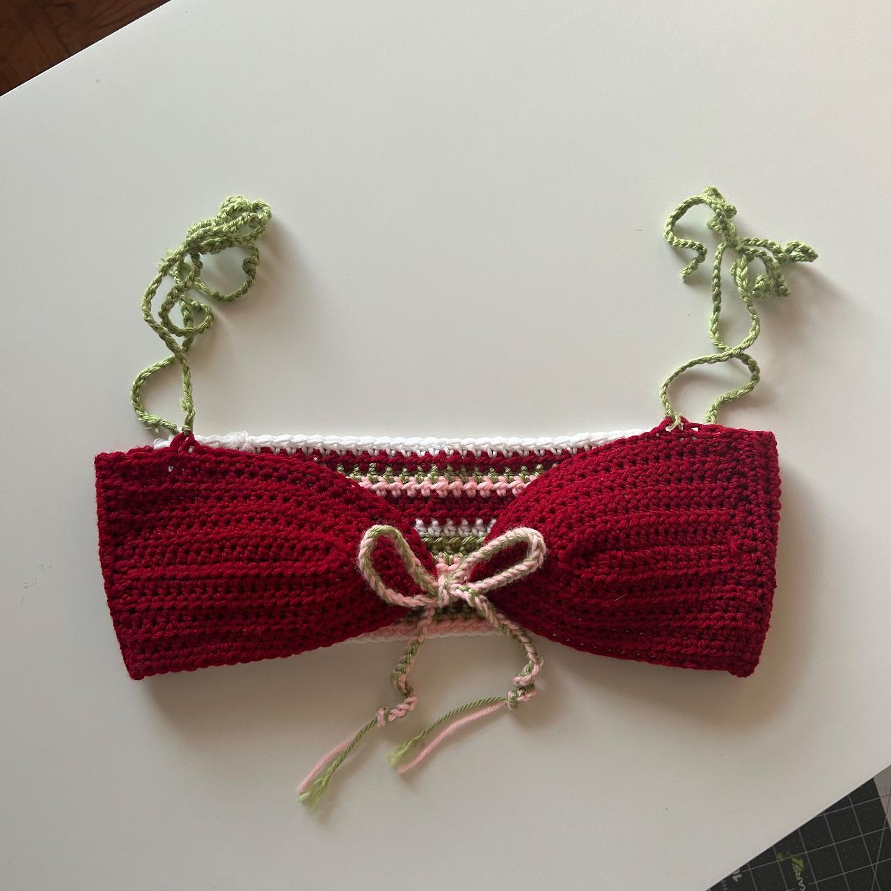 CROCHET STRAWBERRY GIRL RAVE SET... - Depop