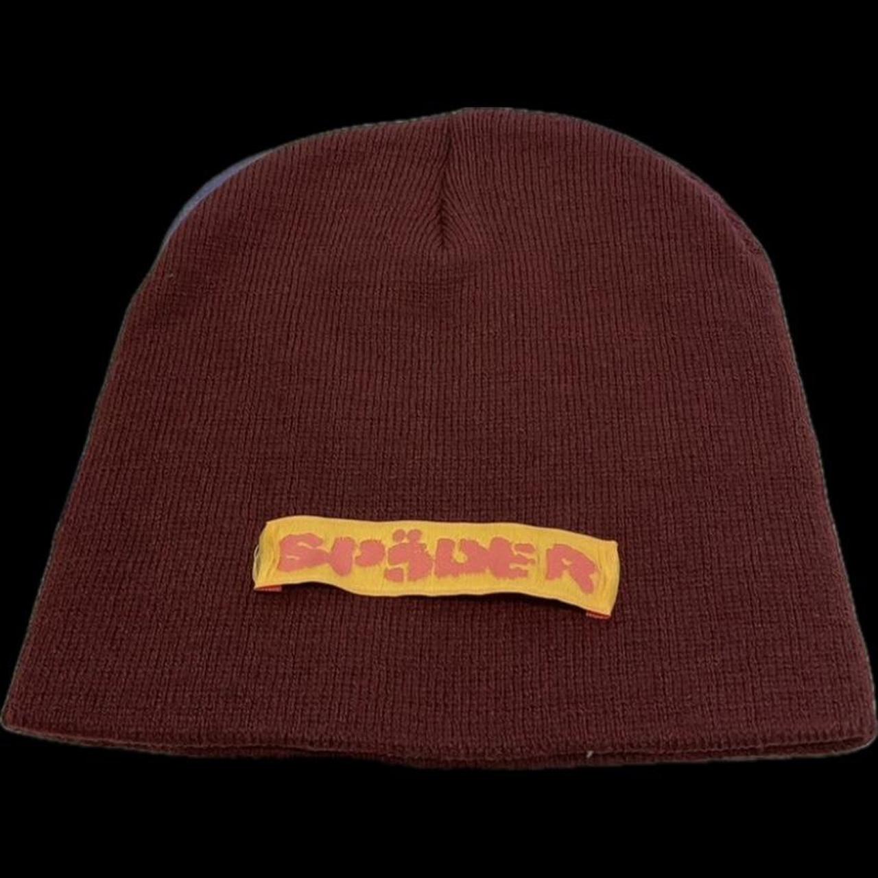 SP5DER Worldwide Maroon “555” beanie; OS fits... - Depop