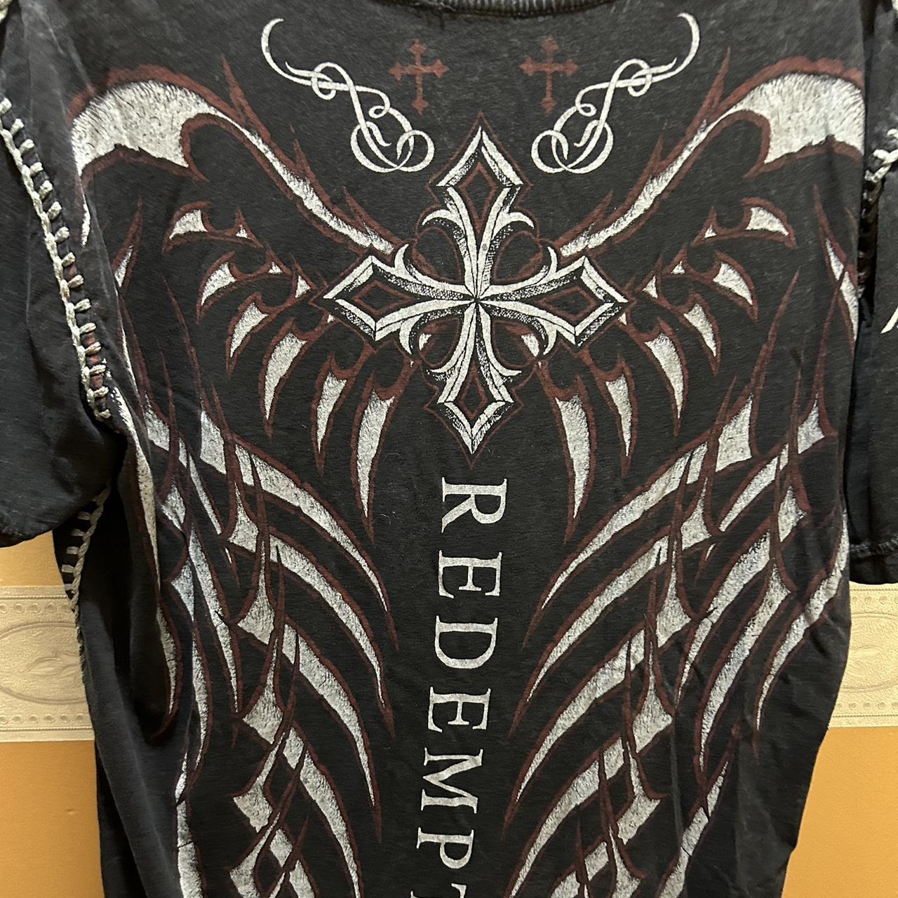 vintage redemption affliction angel wings cross... - Depop