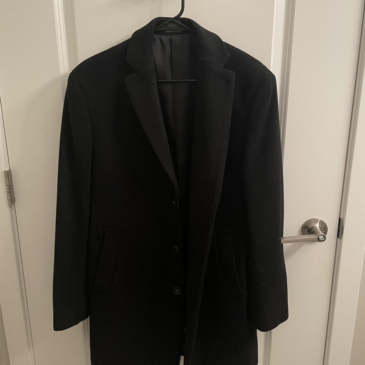 Calvin Klein Wool Blend Overcoat, Black Good... - Depop